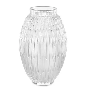 Lalique Crystal Plumes Vase - Clear