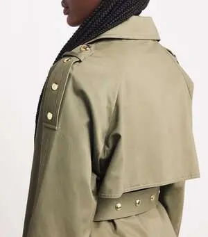 Maje Cotton Belted Trench Coat - Brown