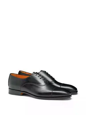 Santoni Leather Oxford Shoes - Black