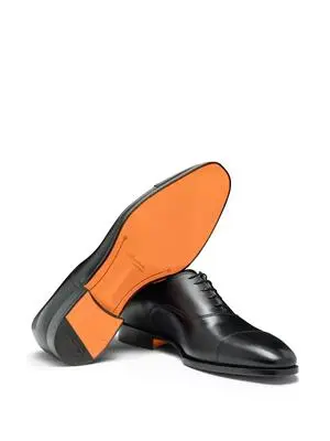 Santoni Leather Oxford Shoes - Black