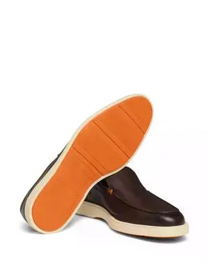Santoni Leather Loafers - Brown