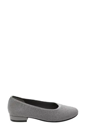 DAVID TATE Runway Metallic Ballet Flat - Gray Metallic