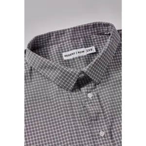 REGENT ROW Men’s Big And Tall Stanton Shirt ,tailored Fit Short Sleeves - Grey-check-15