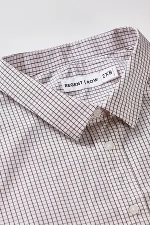 REGENT ROW Men’s Big And Tall Stanton Shirt ,tailored Fit Short Sleeves - Sand-check-13