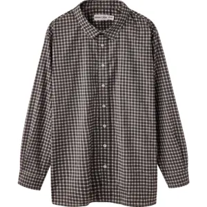 REGENT ROW Big And Tall Long Sleeve Stanton Shirt, Tailored Fit Black-plaid