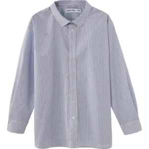 REGENT ROW Big And Tall Long Sleeve Stanton Shirt, Tailored Fit - White-blue-check
