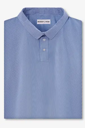 REGENT ROW Big And Tall Stanton Shirt Polo Navy-microcheck-38