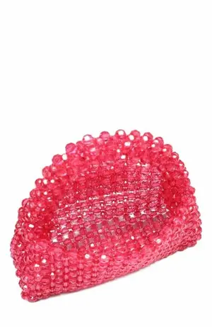 MODA LUXE Dolly Beaded Evening Bag - Fuchsia