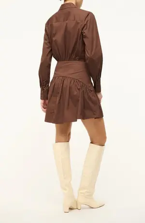 Staud Rocco Long Sleeve Minidress - Earth