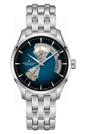 Hamilton Jazzmaster Open Heart Automatic Bracelet Watch - Blue