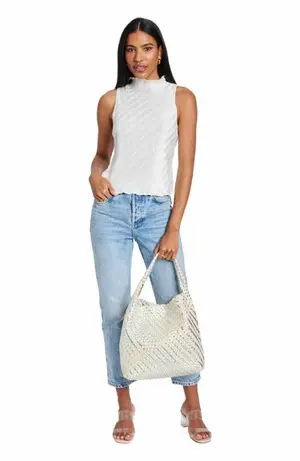 MODA LUXE Ellery Hobo - Silver Ivory