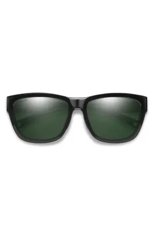 SMITH Joya 56mm Chromapop™ Polarized Square Sunglasses - Black / Chromapop Gray Green