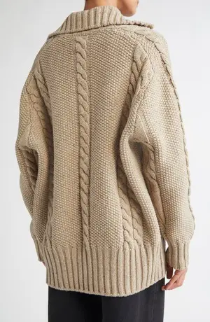 TEURN STUDIOS Cable Knit Merino Wool Sweater
