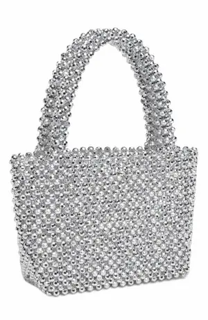 MODA LUXE Donna Rhinestone Evening Bag - Silver