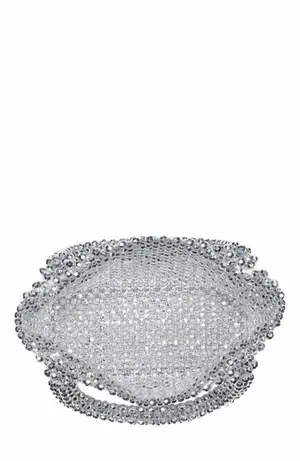 MODA LUXE Donna Rhinestone Evening Bag - Silver