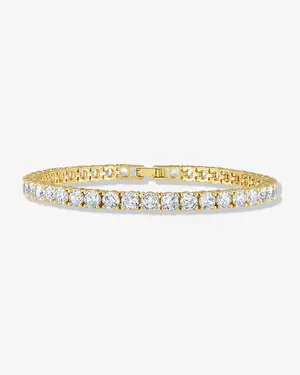 Ben Oni Round Cut Tennis Anklet - Gold