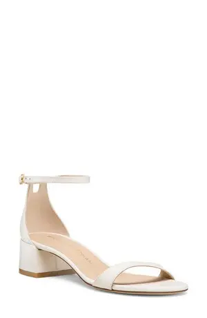 STUART WEITZMAN Nudist Block Heel Sandal - Cream