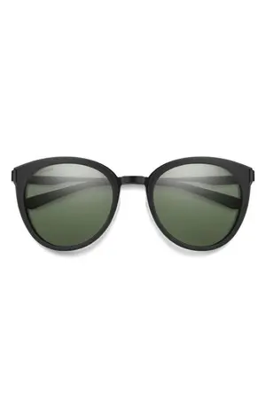 SMITH Somerset Round Frame Sunglasses - Black / Chromapop Gray Green