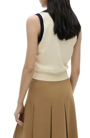 Mango Contrast Trim Sweater Vest