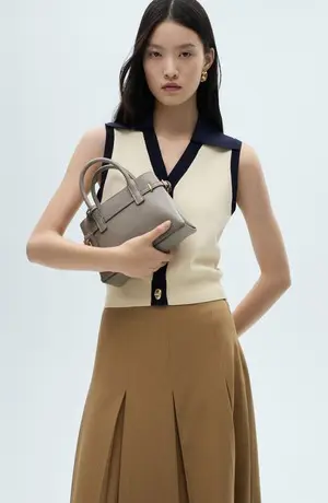 Mango Contrast Trim Sweater Vest