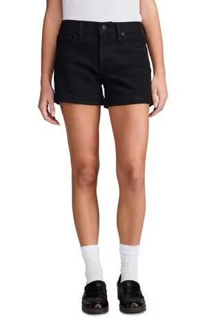 Lucky Brand Ava Cuffed Denim Shorts - Clean Black