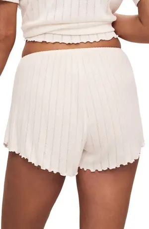 Eberjey Pointelle Rib Pajama Shorts - Ivory