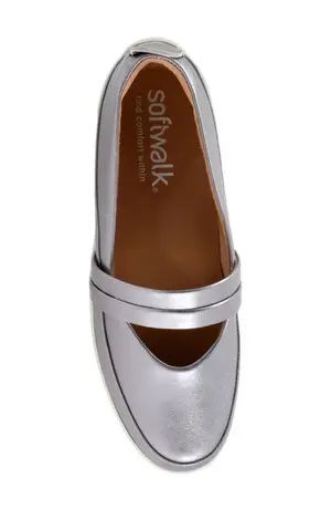 Softwalk Devon Mary Jane Flat - Pewter