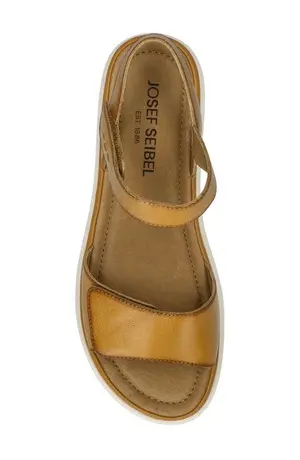 Josef Seibel Severan Ankle Strap Wedge Sandals - Amber
