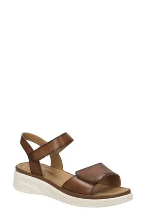 Josef Seibel Severan Ankle Strap Wedge Sandals - Cognac