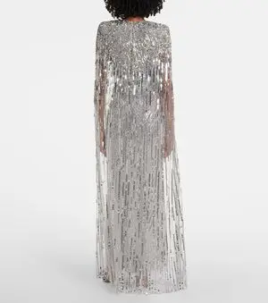 Jenny Packham Gold Rush Sequined Cocktail Dress - Silver