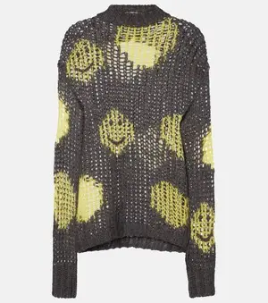 Acne Studios Embroidered Open-knit Sweater