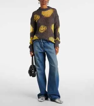 Acne Studios Embroidered Open-knit Sweater