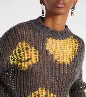 Acne Studios Embroidered Open-knit Sweater