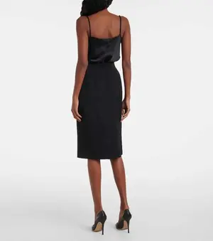 Alessandra Rich Virgin Wool Pencil Skirt