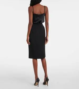 Alessandra Rich Virgin Wool Pencil Skirt