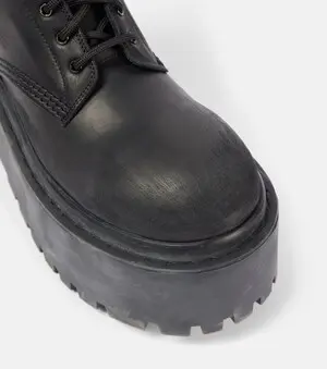 Balenciaga Strike Leather Platform Combat Boots