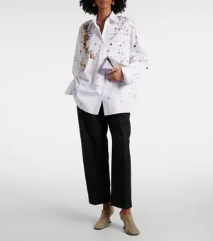 Dries Van Noten Jacquard Wedge Mules
