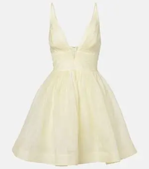 Zimmermann Illuminate Pleated Mini Dress - Yellow