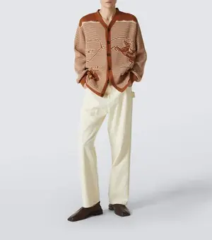 BODE Buckaroo Striped Cotton Cardigan