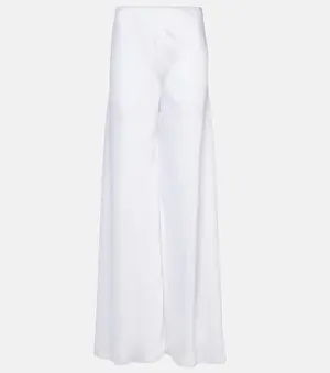 Norma Kamali High-rise Satin Straight Pants