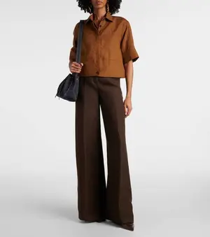 Max Mara Cropped Linen Shirt