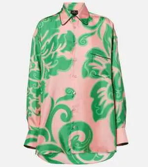 Etro Printed Silk Blouse - Purple