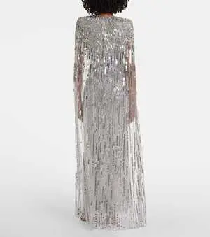 Jenny Packham Gold Rush Sequined Cocktail Dress