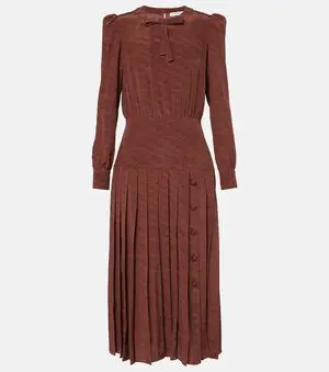 Alessandra Rich Leopard-print Silk Midi Dress