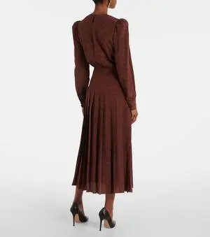 Alessandra Rich Leopard-print Silk Midi Dress