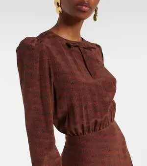 Alessandra Rich Leopard-print Silk Midi Dress