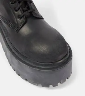 Balenciaga Strike Leather Platform Combat Boots