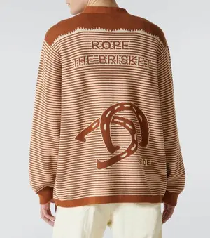 BODE Buckaroo Striped Cotton Cardigan