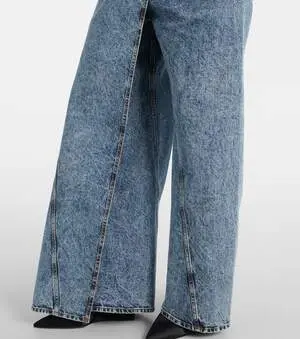 Alaïa Wide-leg Wrap Jeans - Blue