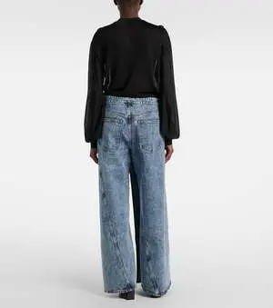 Alaïa Wide-leg Wrap Jeans - Blue